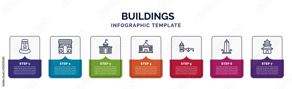 infographic template with icons and 7 options or steps. infographic for ...