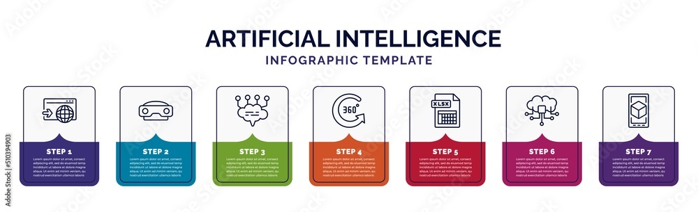 infographic template with icons and 7 options or steps. infographic for ...