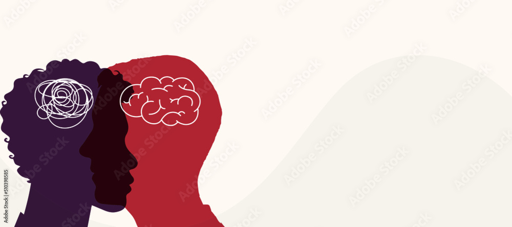 Concept mood disorder. Dual personality concept. Metaphor bipolar ...
