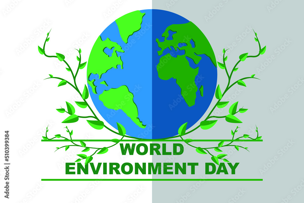 world environment day, background with green plant Stock Vector | Adobe ...