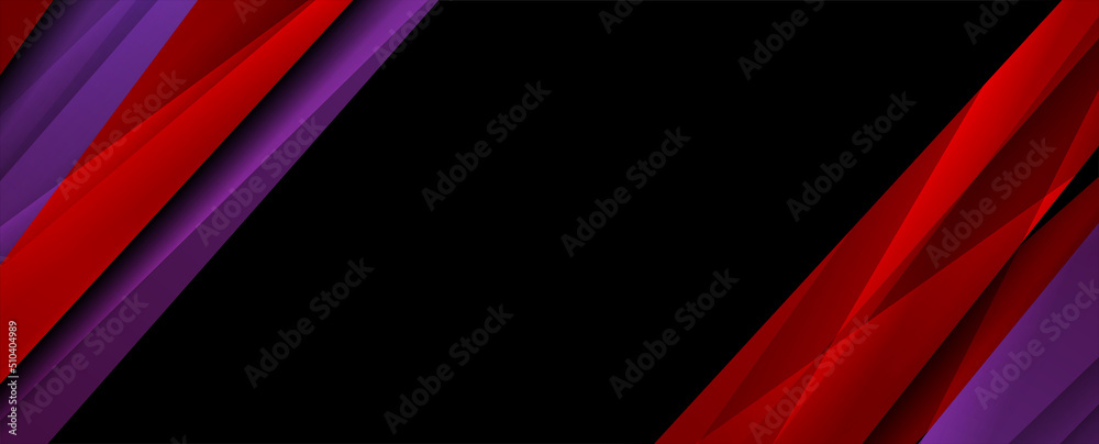 Red and violet smooth glossy stripes abstract geometric corporate ...