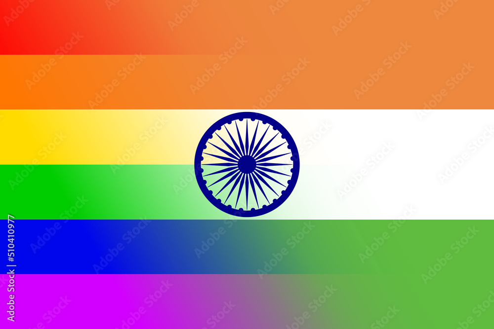 Flag of India With LGBTQ Rainbow Colors Stock Vector | Adobe Stock