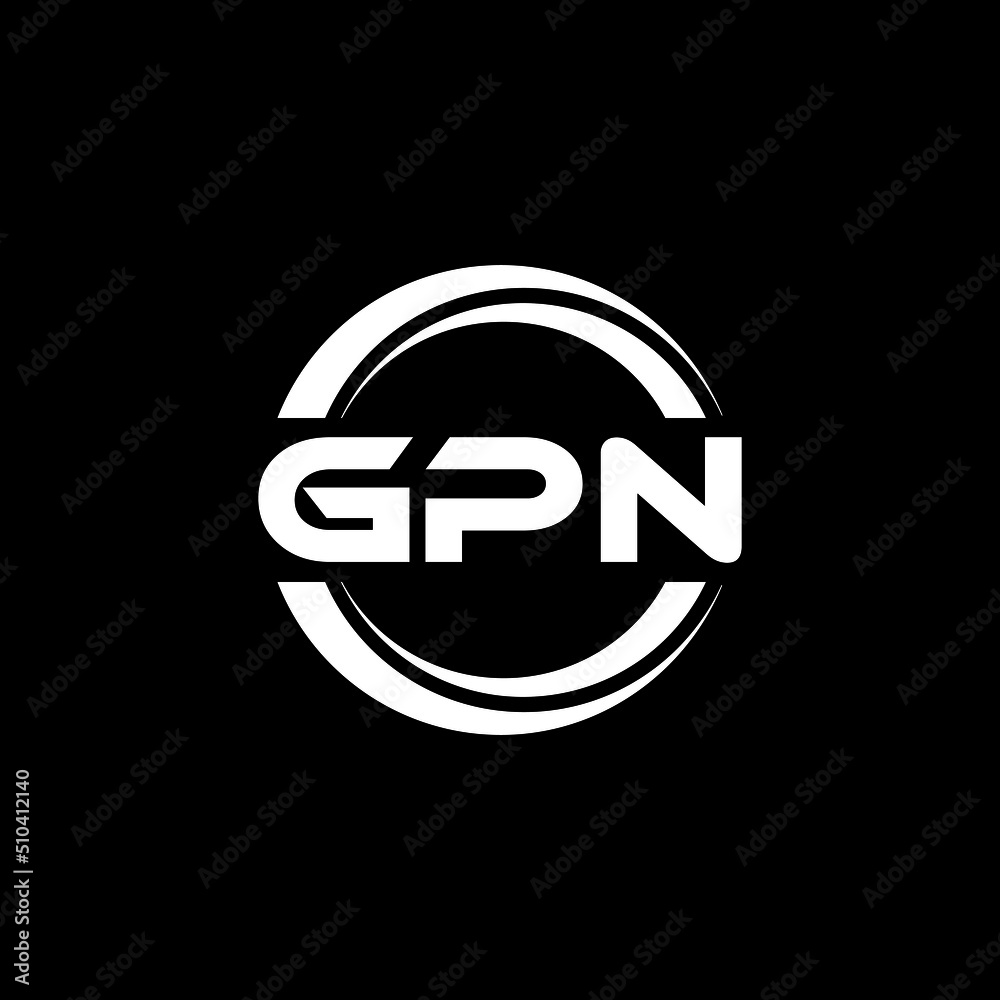GPN letter logo design with black background in illustrator, vector ...