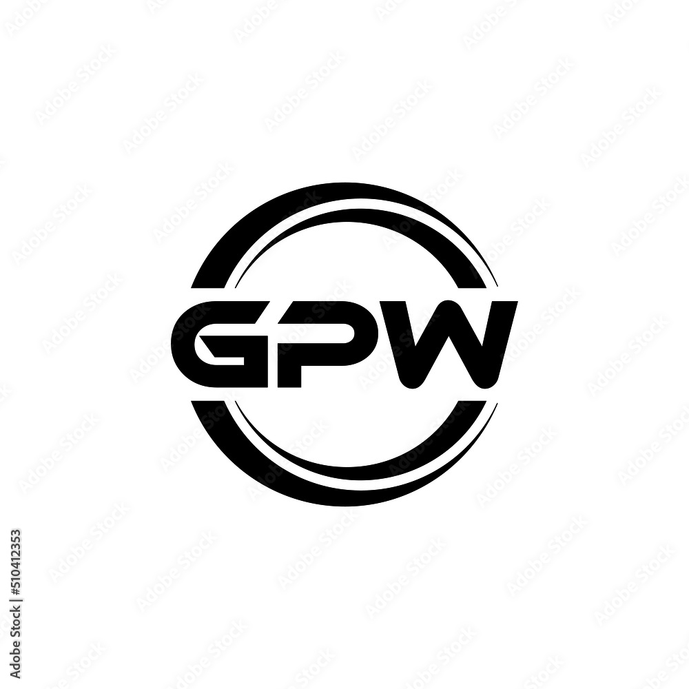 GPW letter logo design with white background in illustrator, vector ...