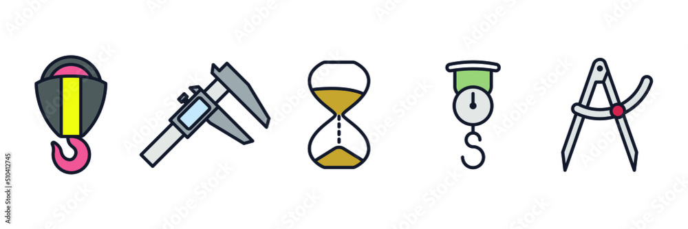 Measuring set icon symbol template for graphic and web design ...