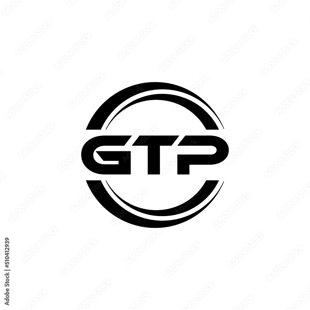 GTP letter logo design with white background in illustrator, vector ...