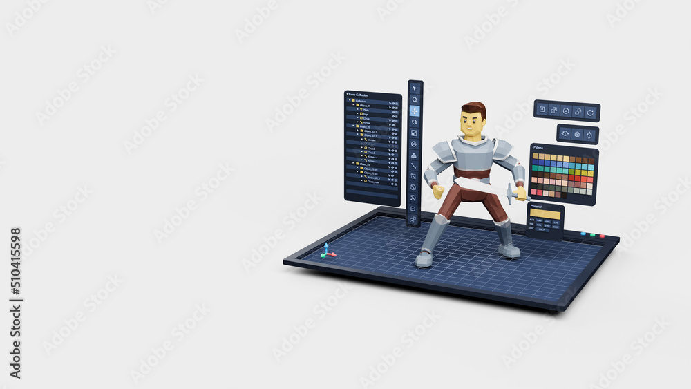 Game design development create characters animate pose 3d graphics ...