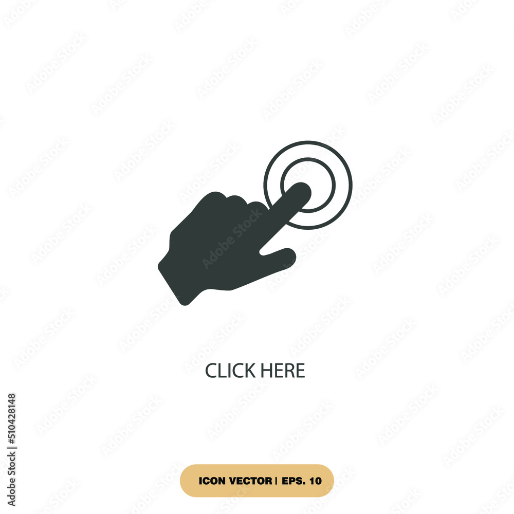 click here icons symbol vector elements for infographic web Stock ...