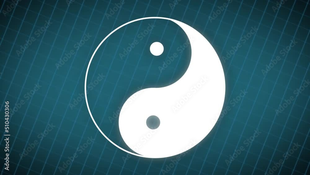 Yin Yang rotating animation in high-resolution digital background ...