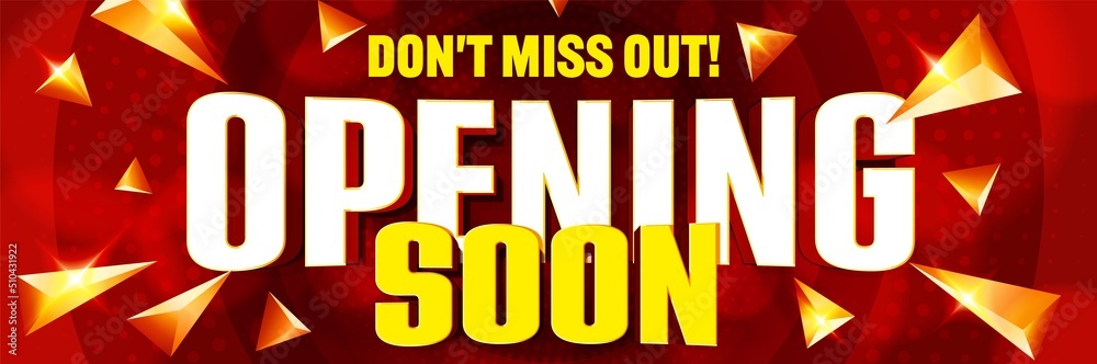 Opening Soon promotion banner design Stock Vector | Adobe Stock