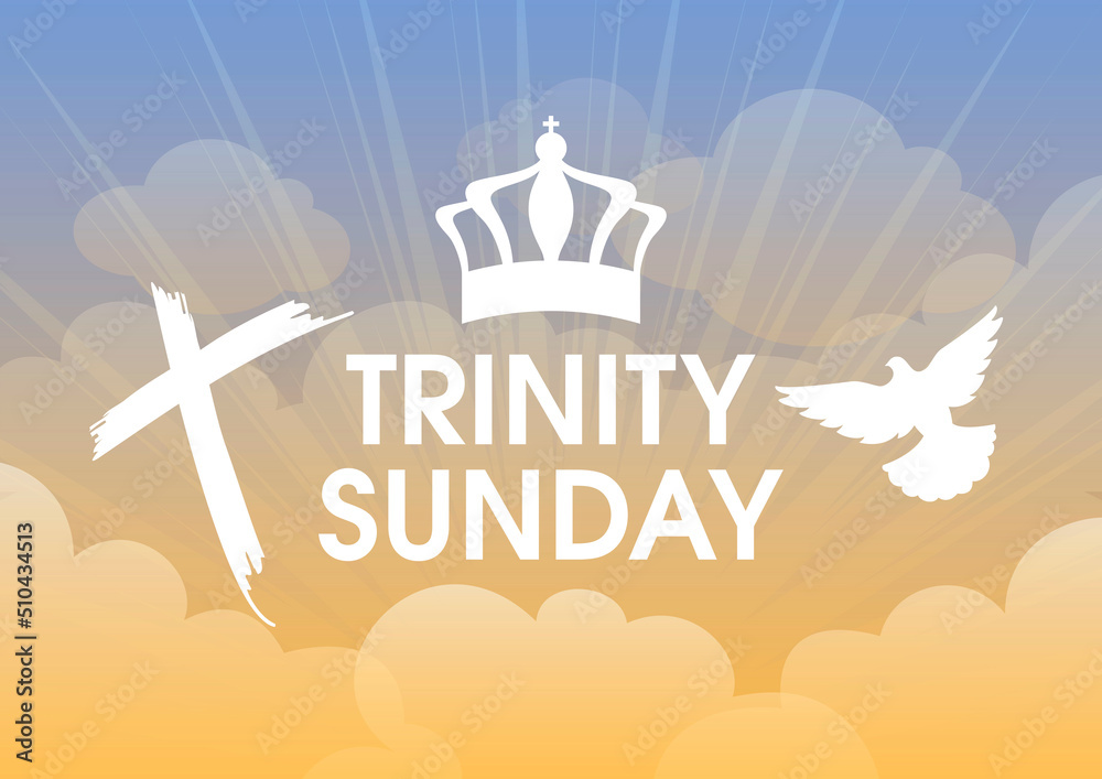 Trinity Sunday icon set vector. Holy trinity icon set isolated on a ...