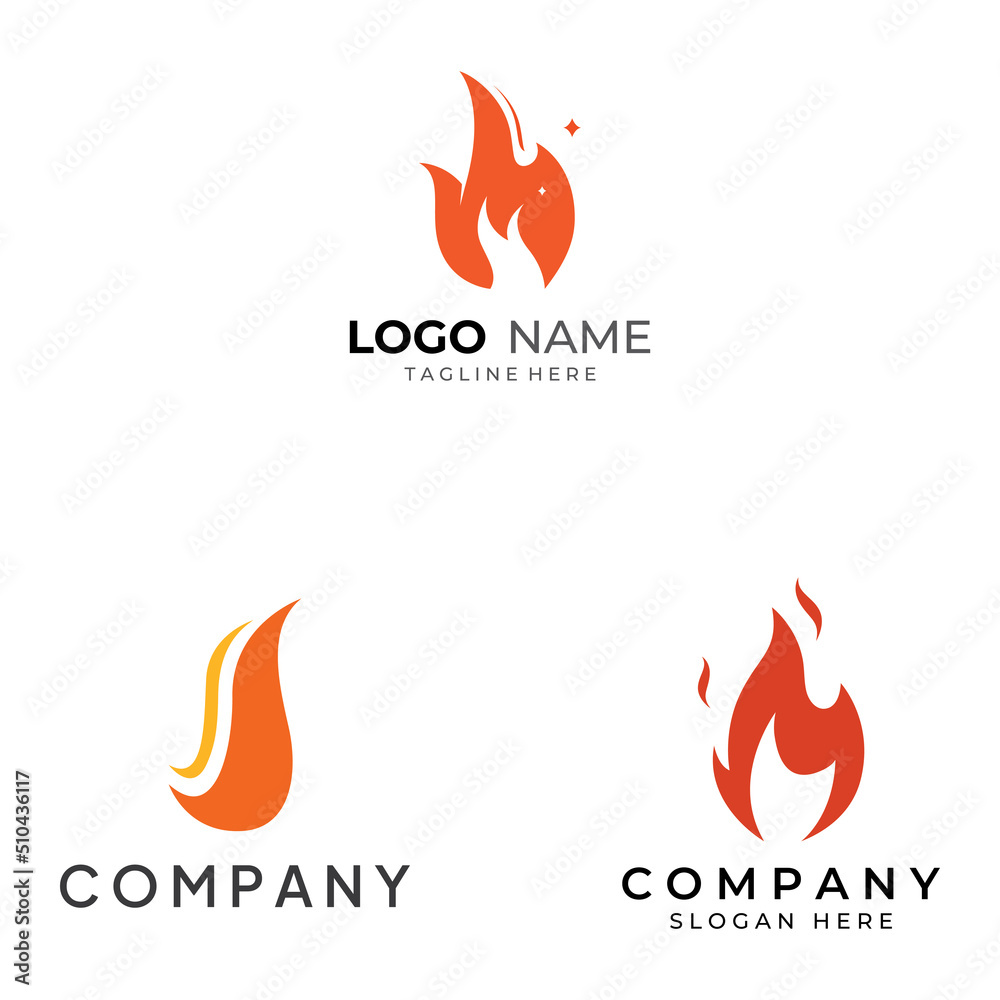Fire or flame logo, fireball logo, and embers. Using a vector ...