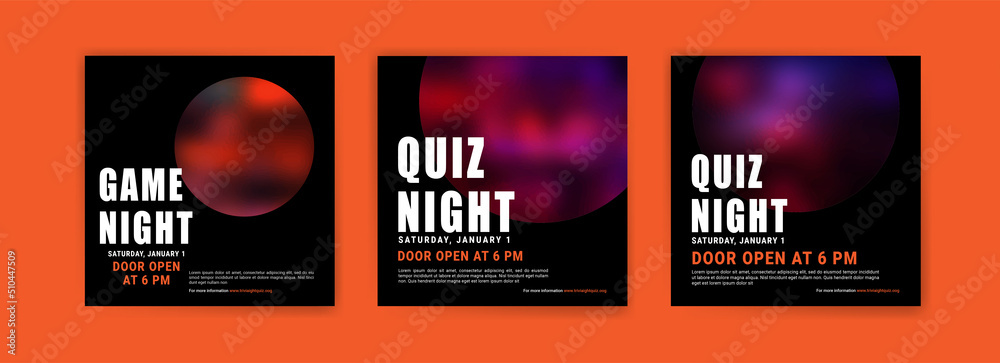 Trivia night. Vector poster and social media post template. Stock ...