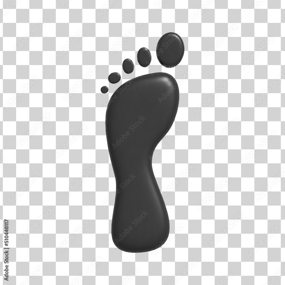 Vector cartoon isolated human footprint on the transparent background ...