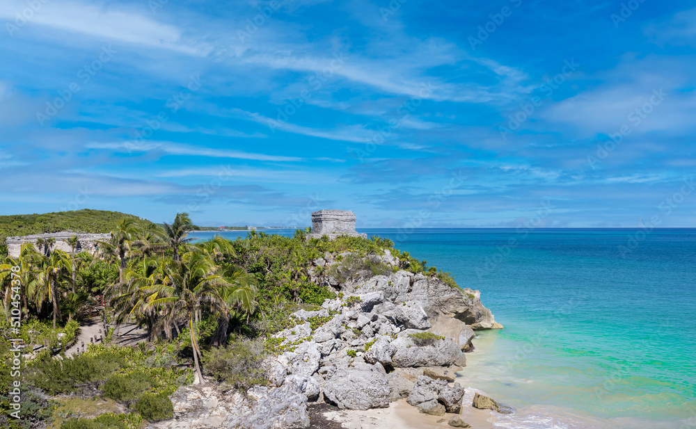 Mexico, Temple God of Wind in Tulum Archaeological Zone and Mayan ...