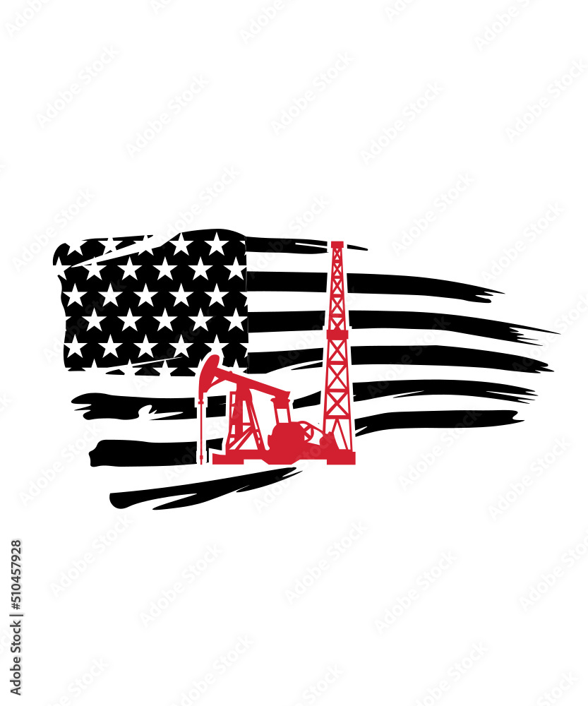 Oilfield flag svg, Oilfield worker svg, American flag Oilfield svg ...