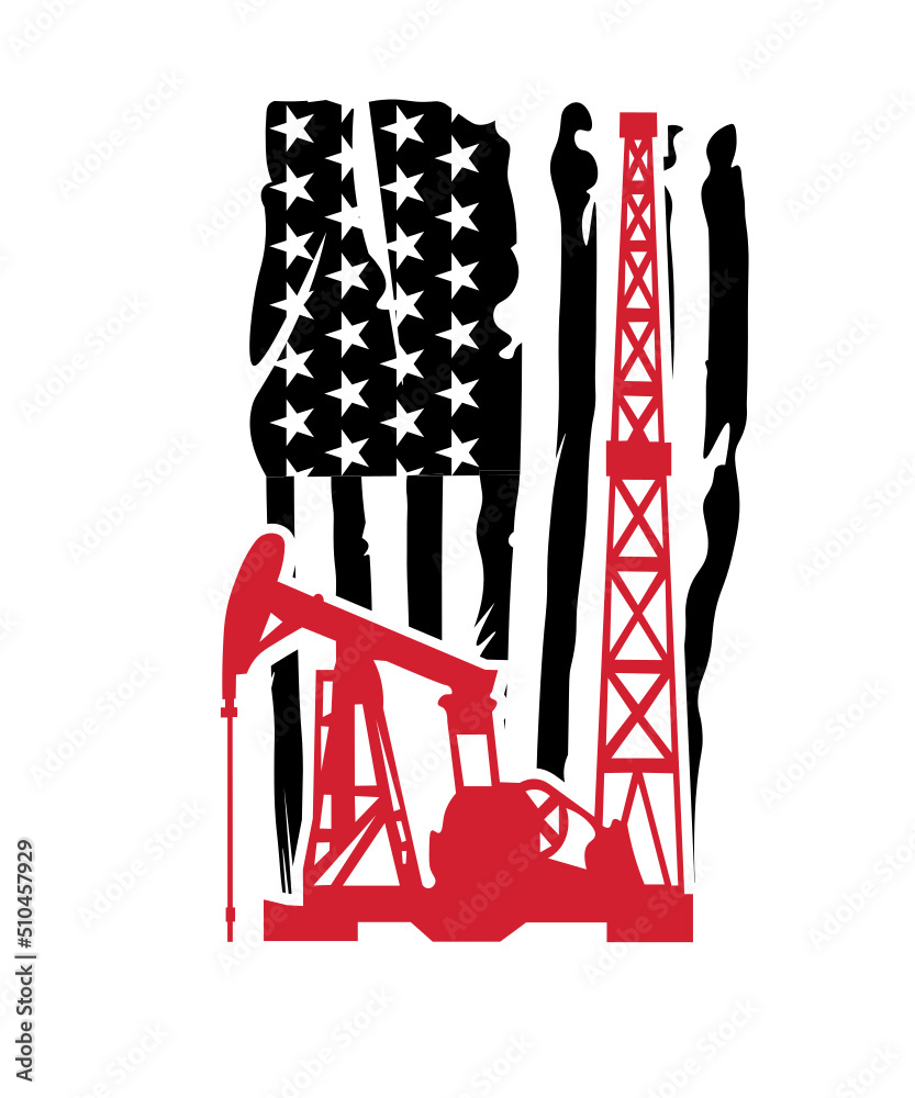 Oilfield flag svg, Oilfield worker svg, American flag Oilfield svg ...