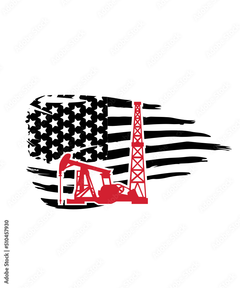 Oilfield flag svg, Oilfield worker svg, American flag Oilfield svg ...