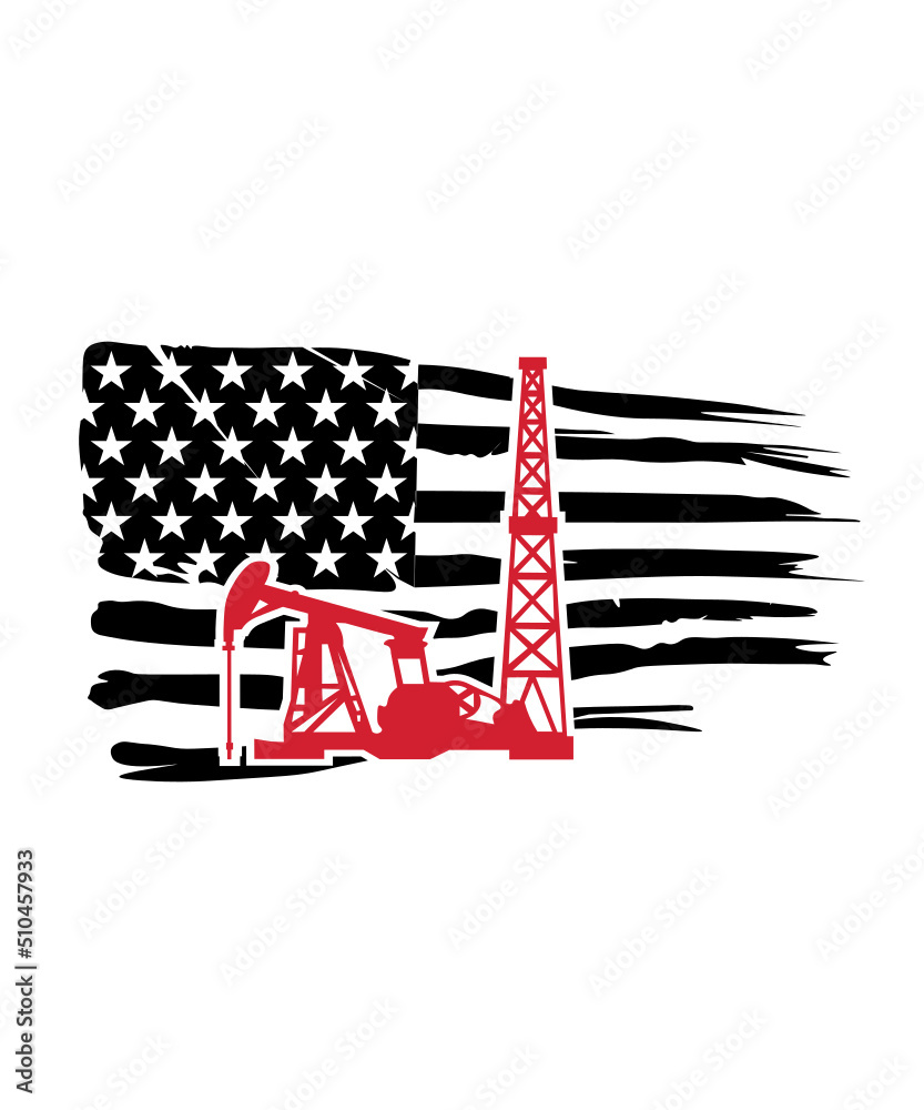 Oilfield flag svg, Oilfield worker svg, American flag Oilfield svg ...