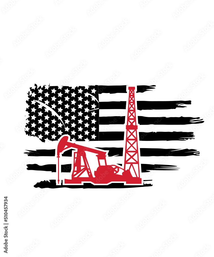 Oilfield flag svg, Oilfield worker svg, American flag Oilfield svg ...