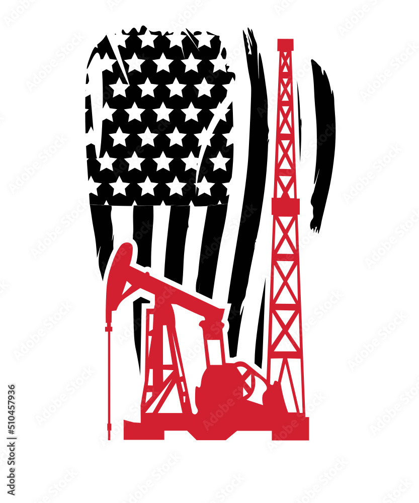Oilfield flag svg, Oilfield worker svg, American flag Oilfield svg ...