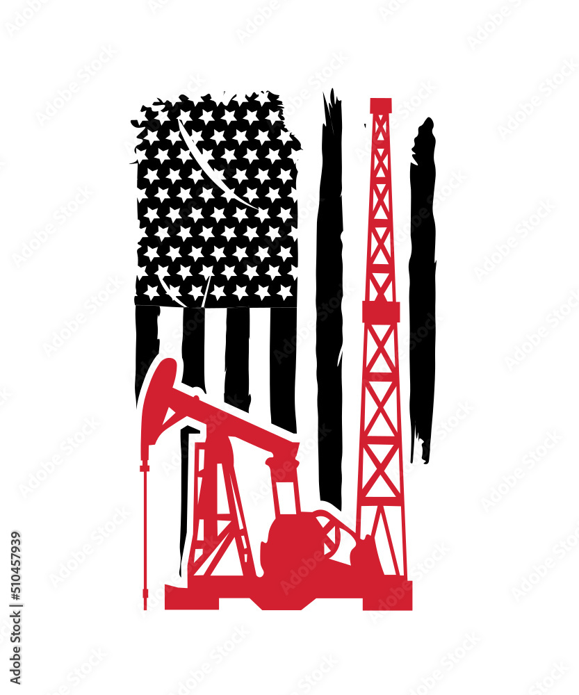 Oilfield flag svg, Oilfield worker svg, American flag Oilfield svg ...