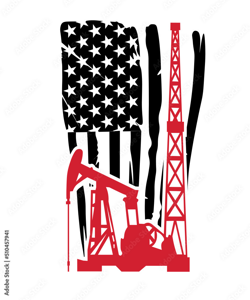 Oilfield flag svg, Oilfield worker svg, American flag Oilfield svg ...