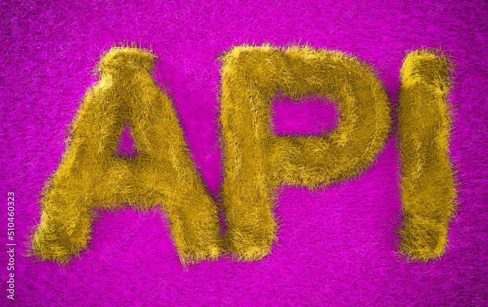 Api Acronym Of Fluffy Golden Letters On A Purple Background Application Programming Interface
