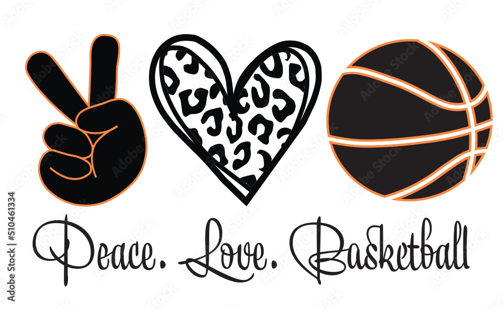 peace love basketball svg png, leopard basket ball svg png, Basketball ...