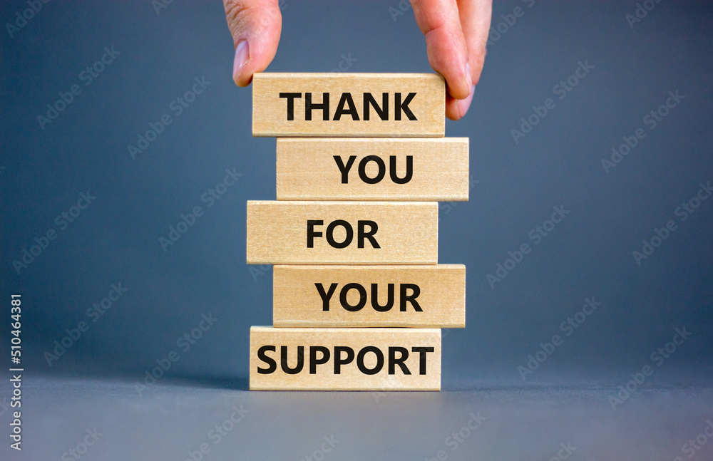 Thank you for support symbol. Concept words Thank you for your support ...
