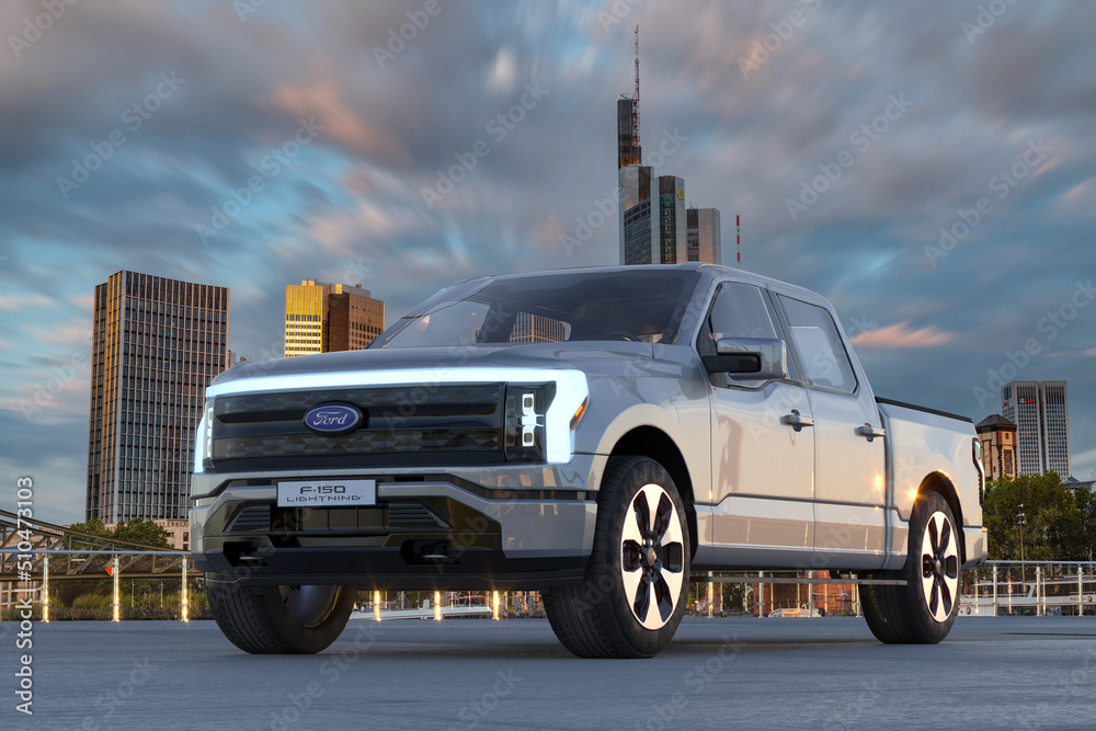 Ford F-150 Lightning Electric Truck Stock Photo | Adobe Stock