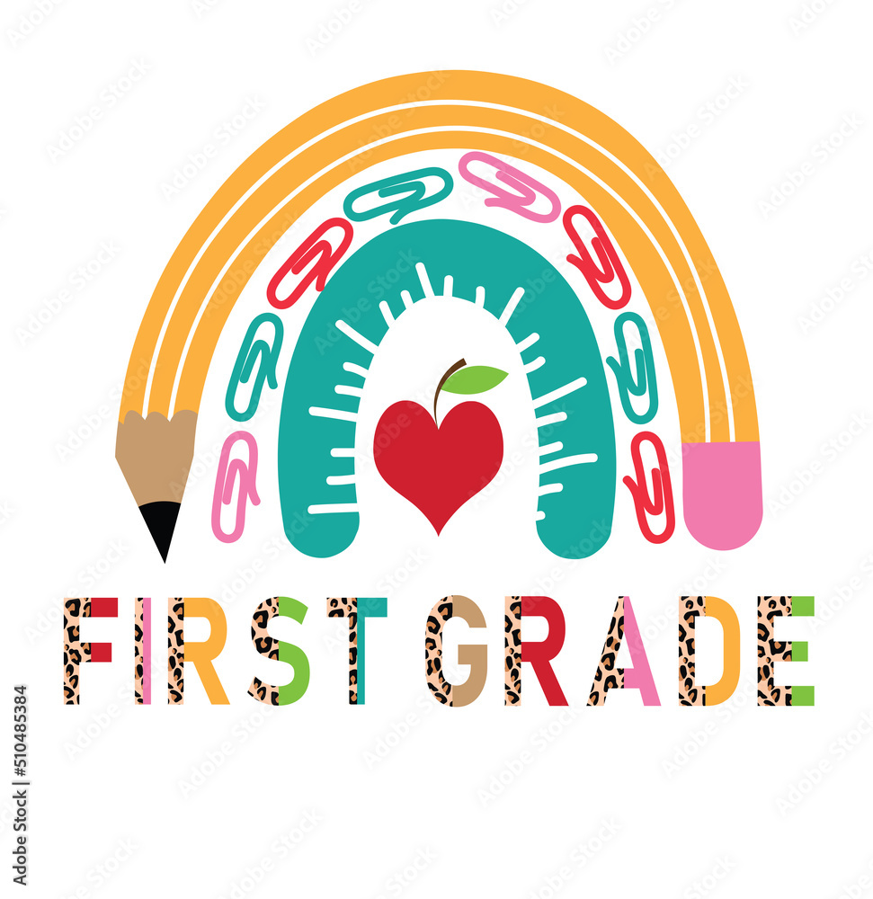 rainbow Grade png, rainbow 4th Grade png, half leopard cheetah print ...