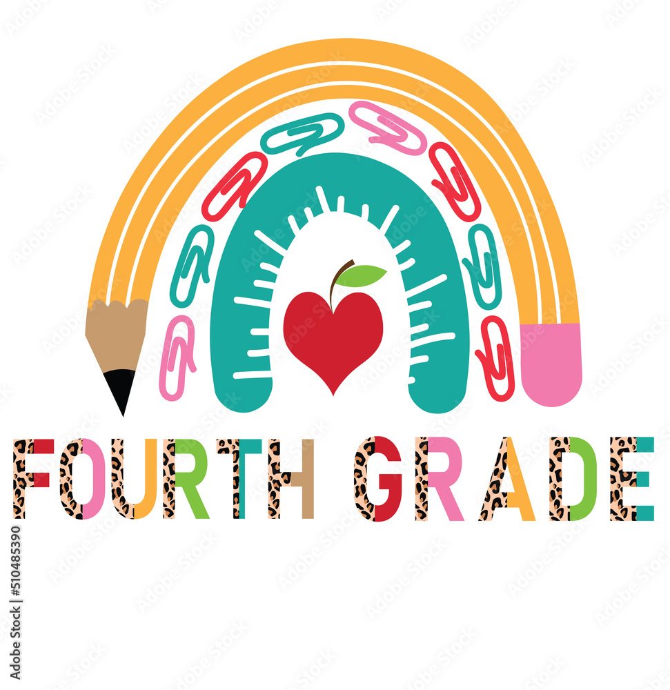 rainbow Grade png, rainbow 4th Grade png, half leopard cheetah print ...