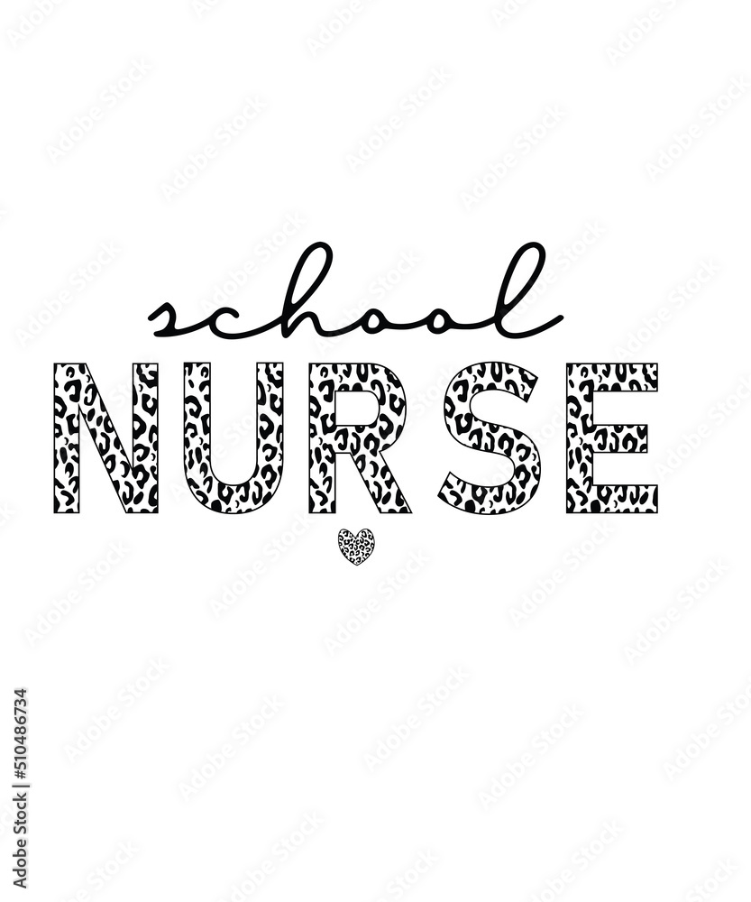 School Nurse Half Leopard Svg Png School Nurse Svg Png School Nurse Leopard Cheetah Svg Png