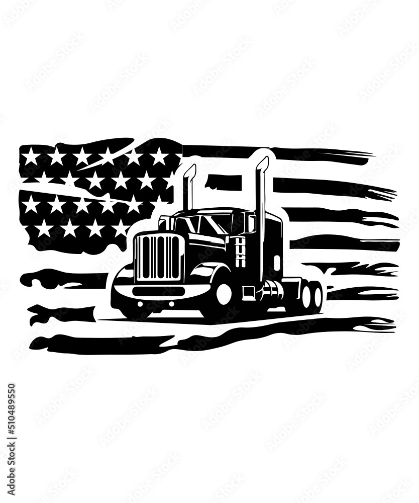 semi truck svg, truck svg, truck driver svg, truck clipart, American ...
