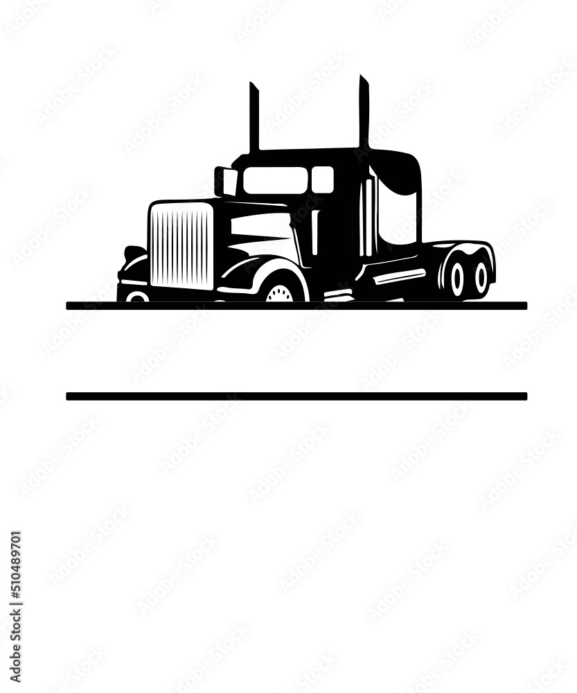 Vetor do Stock: semi truck svg, semi truck monogram svg, truck driver ...