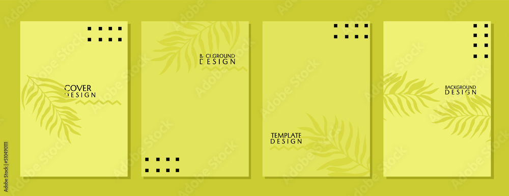 set of abstract trendy cover vector designs. green natural theme ...