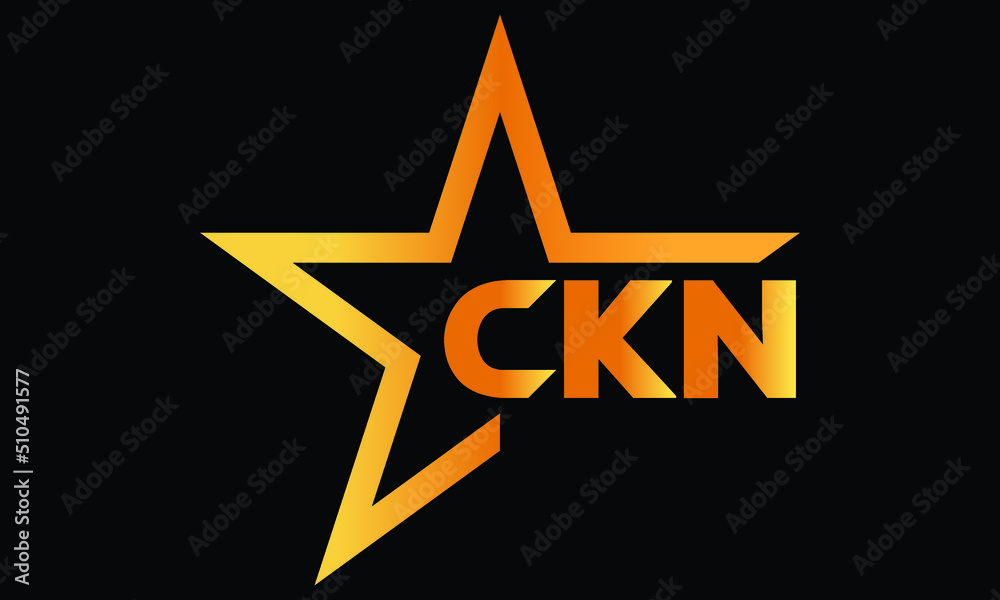 CKN golden luxury star icon three letter logo design vector template ...