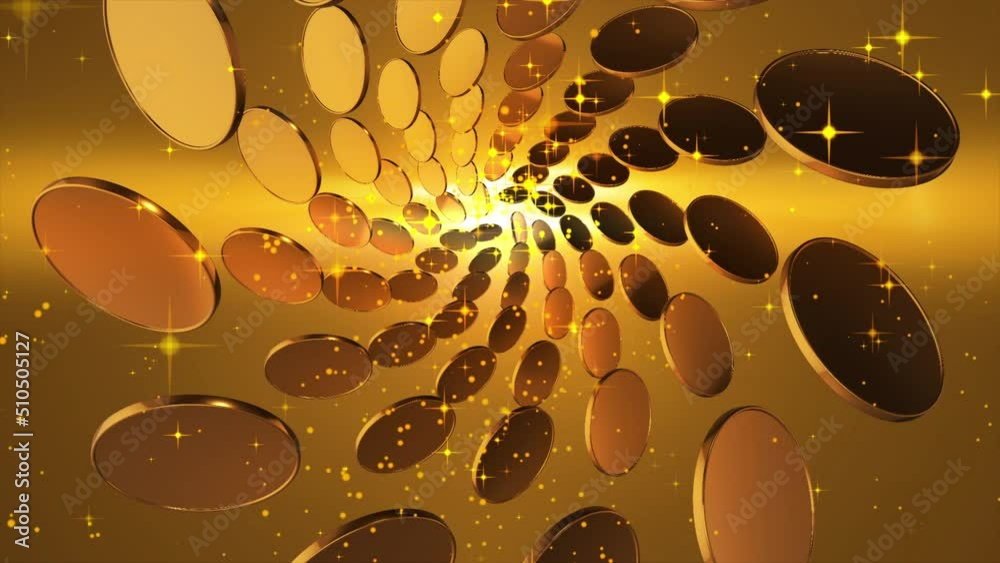 Animated gold coin tunnel animation on light background Stock Video ...