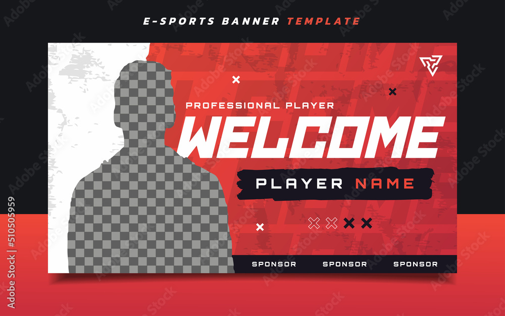New Player E-sports Gaming Banner Template for Social Media Stock ...