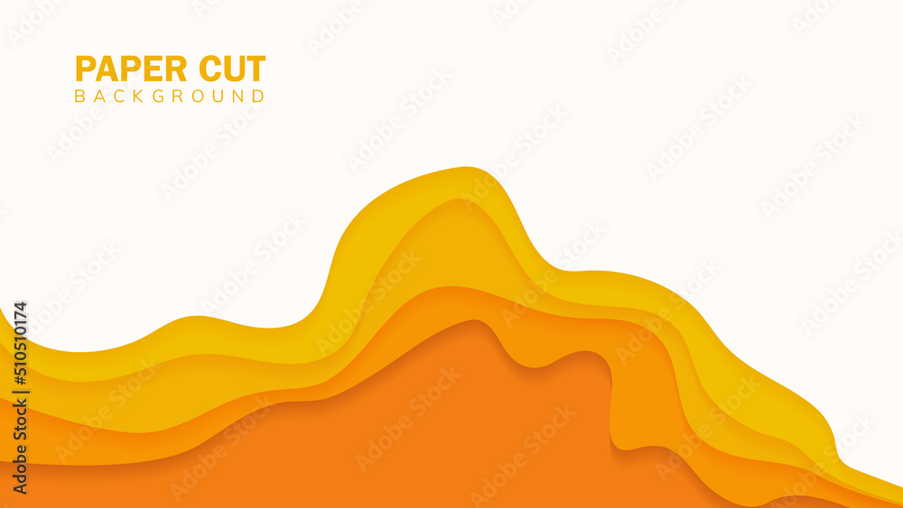 Stylish papercut yellow abstract background Stock Vector | Adobe Stock