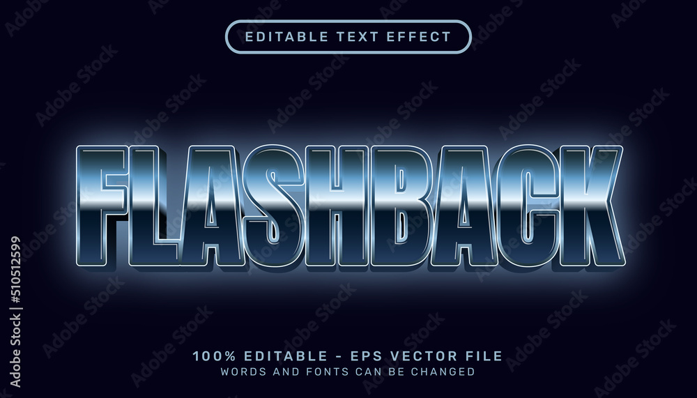flashback 3d text effect and editable text effect with light retro ...