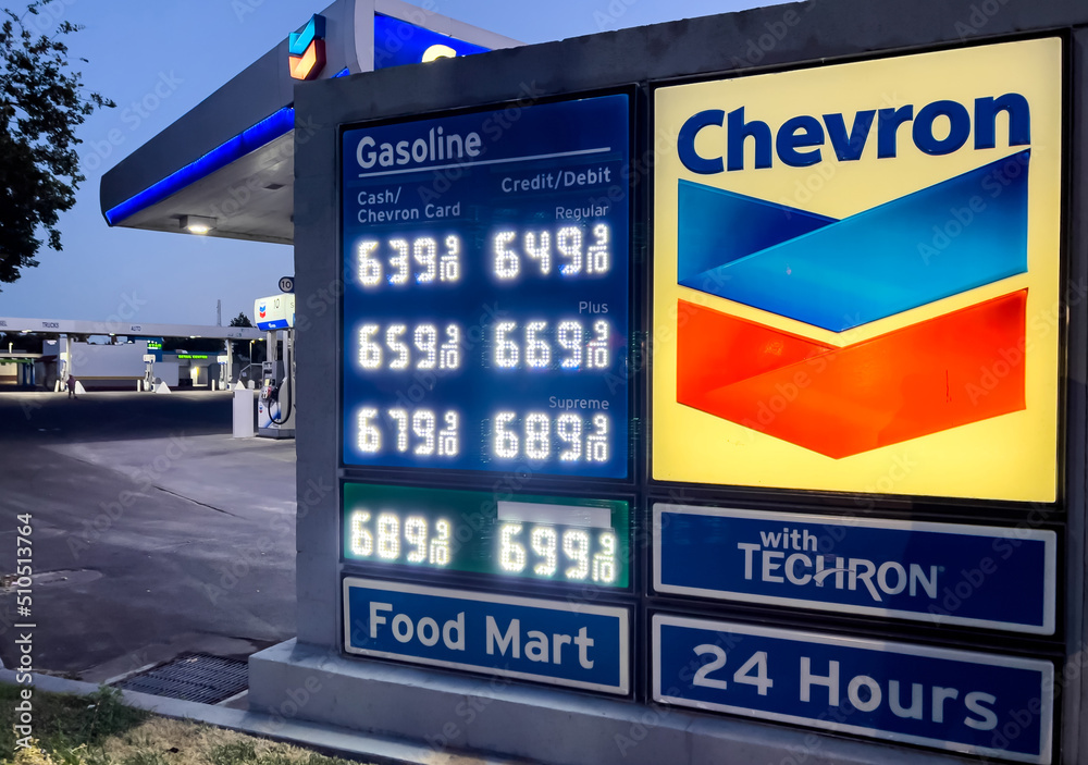 Chevron Gas Station Sign