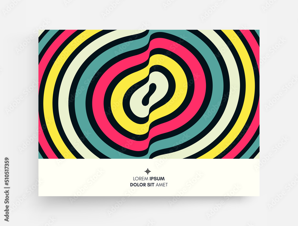 Cover design template. Pattern with optical illusion. Abstract striped ...