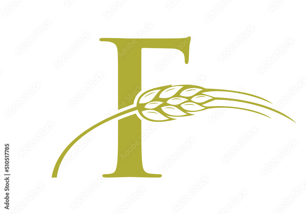 Letter F Agriculture Logo Farming Sign. Agriculture Logo With Alphabet ...