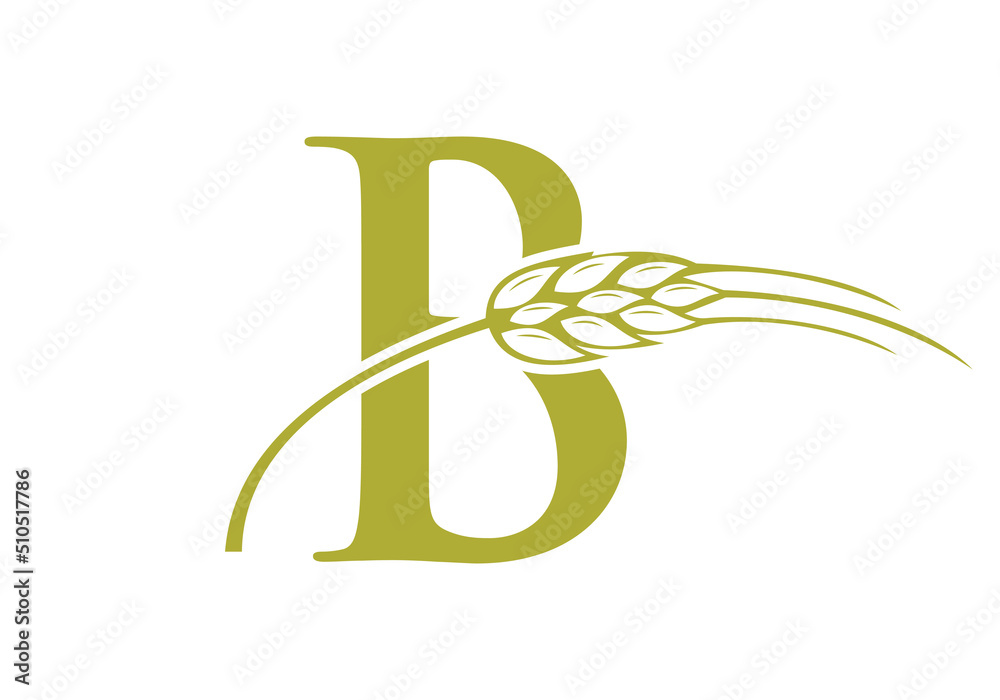 Letter B Agriculture Logo Farming Sign. Agriculture Logo With Alphabet ...