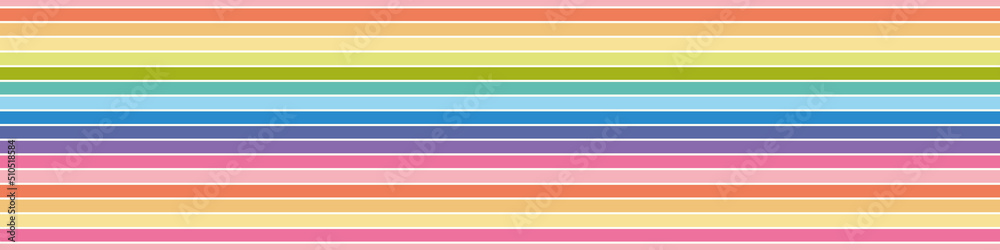 Rainbow stripes background banner vector. Fun colourful horizontal ...