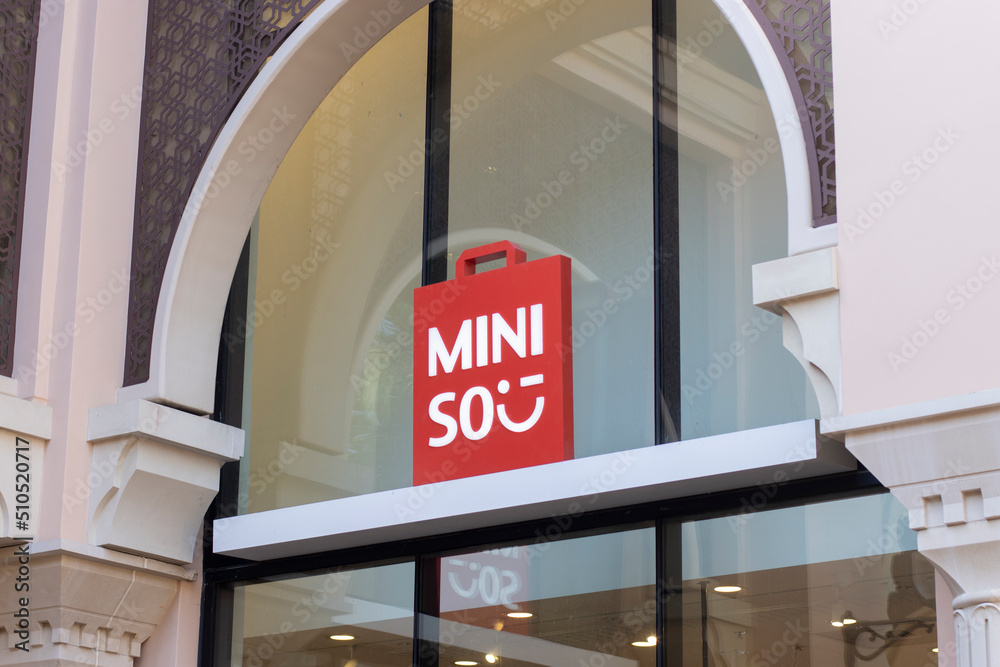 Irvine, CA, USA - May 7, 2022: MINISO logo is seen at its store in ...