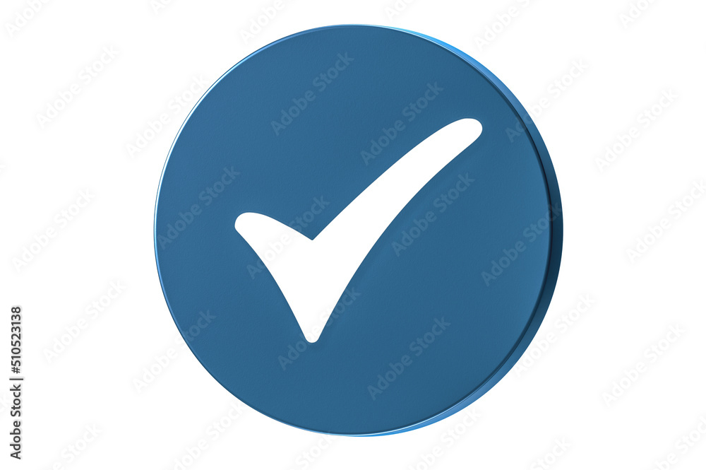 Accept blue circle web glossy icon. Blue tick check mark symbols icon ...