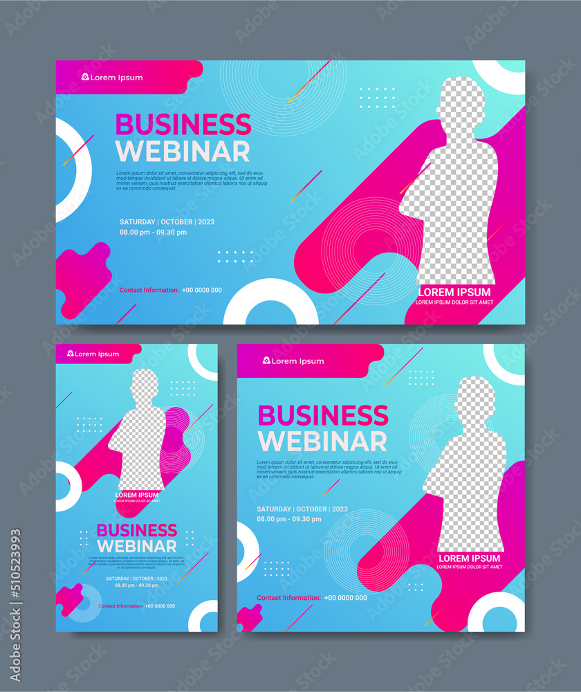 Set of webinar business banners. Layout templates for stories ...